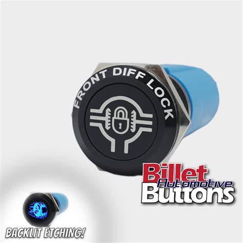 19mm Featured Front Diff Lock Symbol Billet Push Button Switch