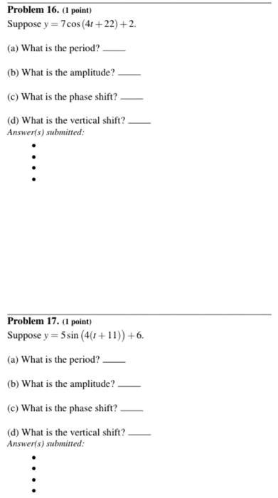 Solved Problem 16 1 Point Suppose Y7cos4r222 A