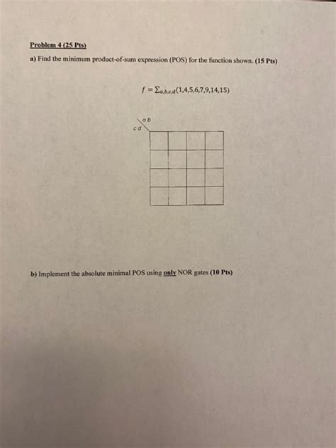 solved problem 4 25 pts a find the minimum product of sum