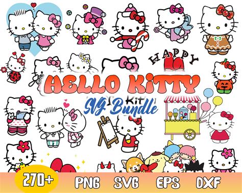Hello Kitty Bundle Svg Kawaii Kitty Svg Kawaii Kitty Clipa Inspire