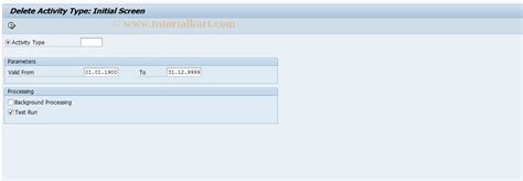 KL SAP Tcode Delete Activity Type