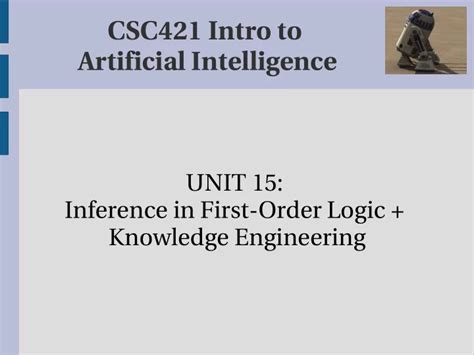 Ppt Csc421 Intro To Artificial Intelligence Unit 15 Inference In