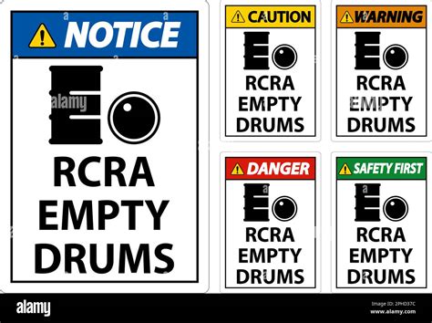 Notice Sign Rcra Empty Drums On White Background Stock Vector Image