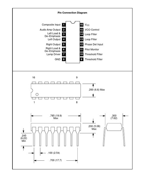 Nte743 Datasheet Nte743 Nteelectronics Pdf Integrated Circuit Phase Lock Loop Pll Stereo