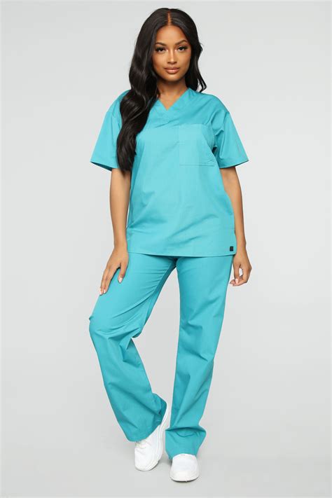 All Better Now Scrub Pant Turquoise Fashion Nova