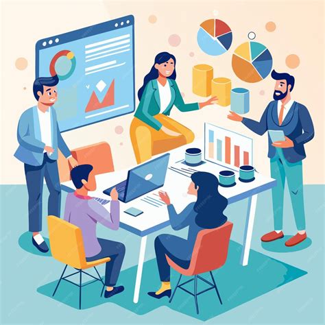 Team Analyzing Data Charts For Success Premium Ai Generated Vector