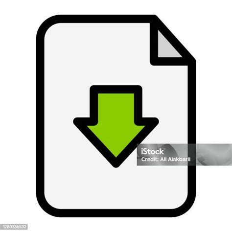 Ikon Unduh Dokumen Dengan Gaya Datar Simbol Unduhan File Untuk Desain