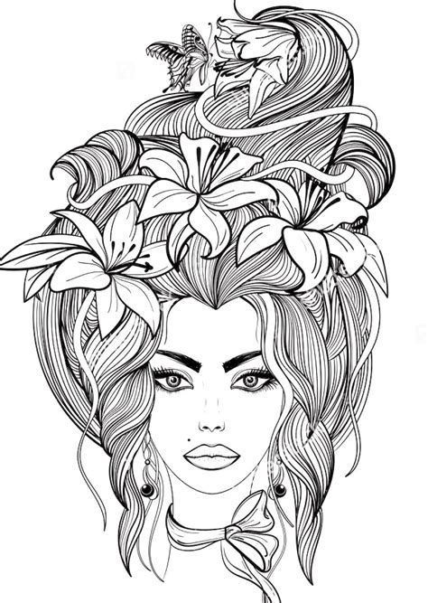 Pin On Beautiful Women Coloring Pages For Adults