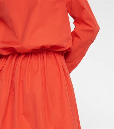 Cotton Poplin Midi Dress In Red Marni Mytheresa