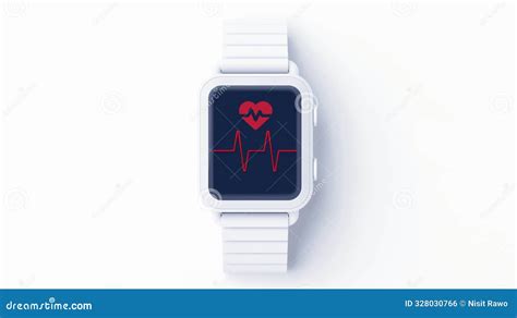 Wearable Health Monitor Futuristic Medical Device Flat Design Illustration Stock Illustration