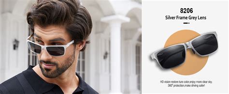Duco Mens Luxury Carbon Fiber Temple Polarized Sunglasses For Men