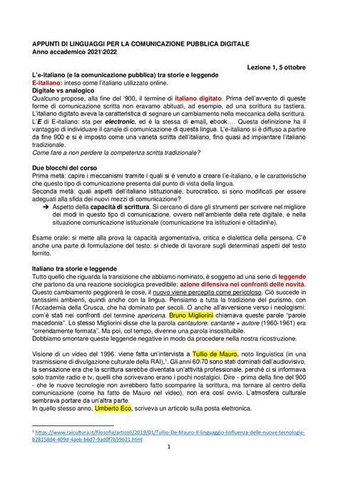 Appunti Di Linguaggi Per La Comunicazione Pubblica Digitale Appunti