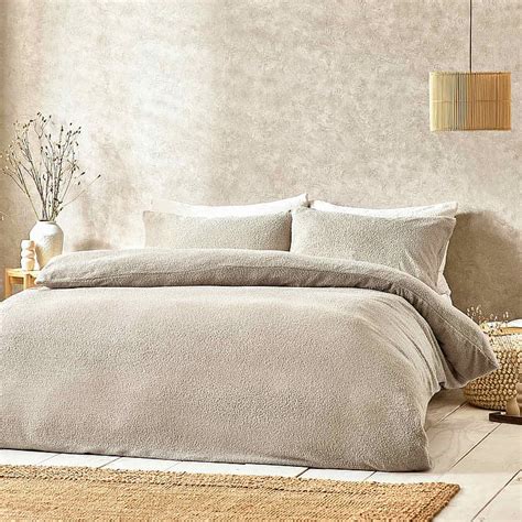 Bouclé Bed Linen Set In Natural Neutral Boulce Duvet Cover Set