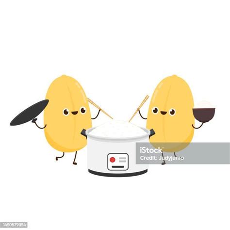 쌀 캐릭터 디자인 흰색 배경에 쌀 벡터입니다 쌀 씨앗 갈색에 대한 스톡 벡터 아트 및 기타 이미지 갈색 건강한 식생활