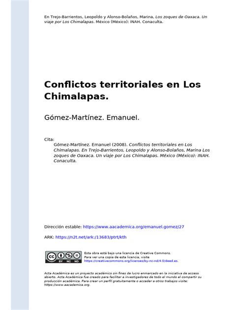 Gómez Martínez Emanuel 2008 Conflictos Territoriales En Los