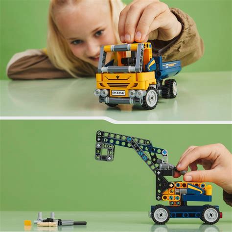 Lego Technic 42147 Dump Truck And Excavator Toys Set Smyths Toys Uk