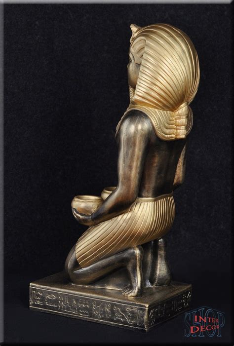 Statue Figur Tutanchamun Mit Teelichthalter Skulptur P