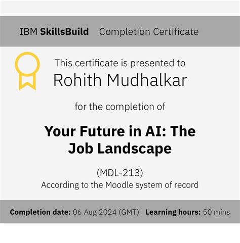 Completed The Future In Ai Certifcation Course Presented By Ibm
