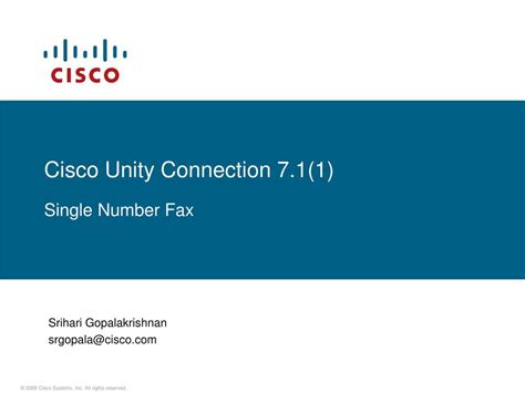 PPT Cisco Unity Connection 7 1 1 Single Number Fax PowerPoint Presentation ID 3630259