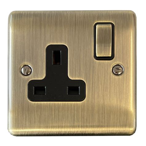 Antique Brass Socket 1 Gang