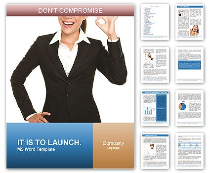 Woman In Business Suit Showing OK Sign Word Template Design ID SmileTemplates Com