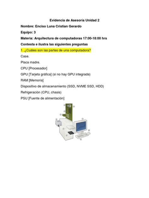Partes De Una Computadora Dispositivos Es Y Conceptos Básicos Pdf Hardware De La