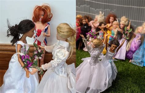 Young Girls Create Barbie Doll Same Sex Wedding And Its Adorable