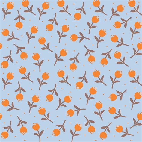 Tecido Tricoline Estampado Flores Laranja Fundo Azul Claro 50cm X 1