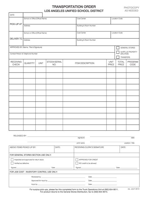 Ca Transportation Order 2013 2021 Fill And Sign Printable Template Online Us Legal Forms