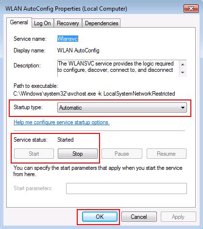 Windows 7 WLAN Autoconfig Service