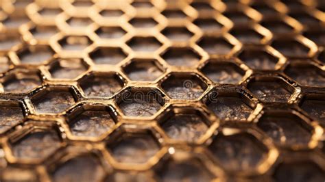 Geometric Honeycomb Pattern Abstract Yellow Hexagon Texture Background