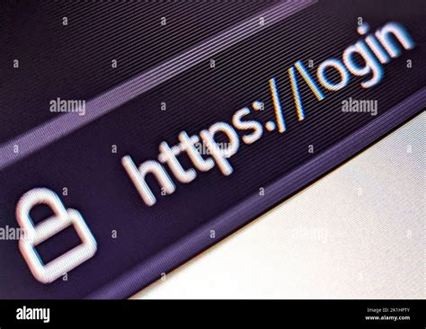 closeup view of an internet web browser with a secure url displayed on