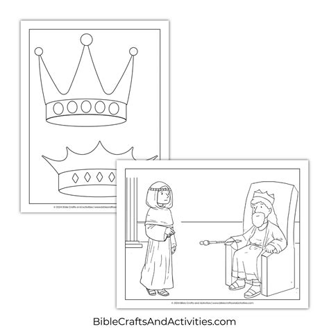 Queen Esther Coloring Page Queen Esther Esther Bible Free Bible