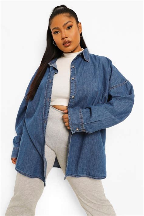 Plus Ultimate Oversized Denim Shirt Oversized Denim Shirt Denim