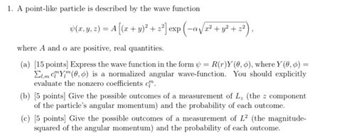Solved A Point Like Particle Is Described By The Wave Chegg Com