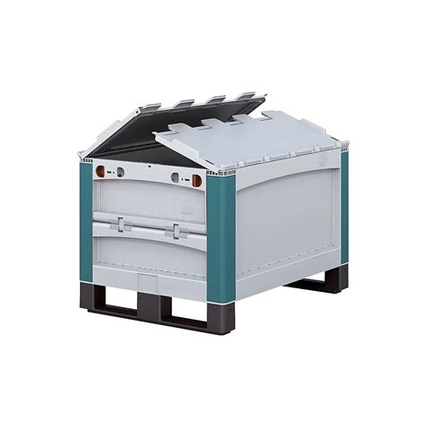 Sl Heavy Duty Container Bito With Access Flap At The Front And Lid Kaiserkraft