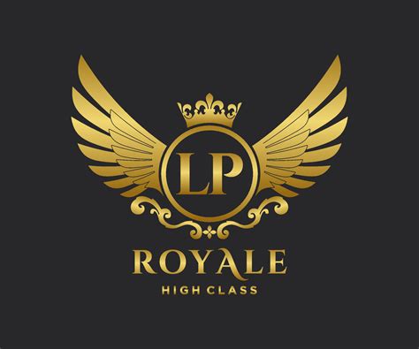 Golden Letter Lp Template Logo Luxury Gold Letter With Crown Monogram
