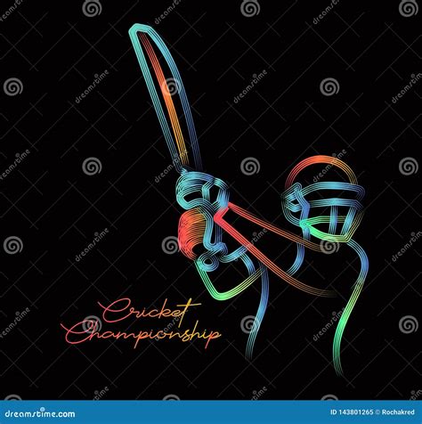 Concept Of Batsman Playing Cricket Championship Stock Vector