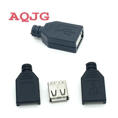 10x Diy Usb 2 0 A Female Plug Socket Connector And Plastic Cover Usb Plug