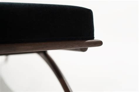 Large Scale Convex Bench In Oak And Mohair By Stamford Modern For Sale At 1stdibs