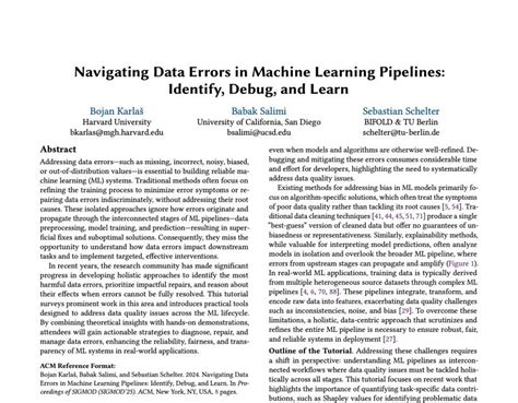 our tutorial on navigating data errors in machine learning pipelines