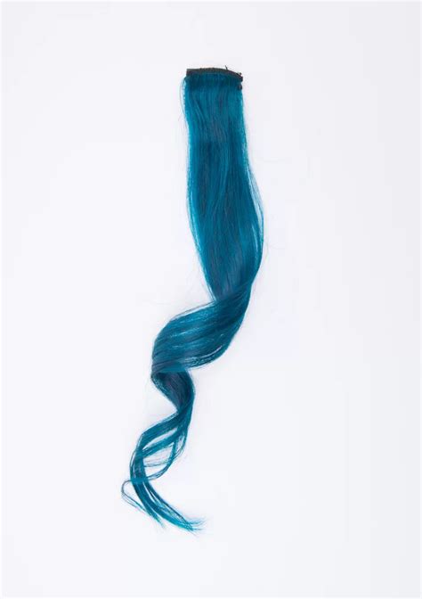 Teal Blue Strandout By Nish Hair Coloured Clip In Strands