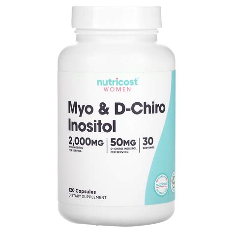 Nutricost‏ للنساء ، Myo And D Chiro إينوزيتول ، 120 كبسولة
