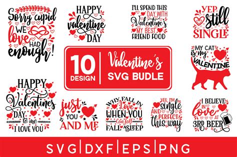 10 Valentines Design Svg Bundle Graphic By Bdbgraphics · Creative Fabrica