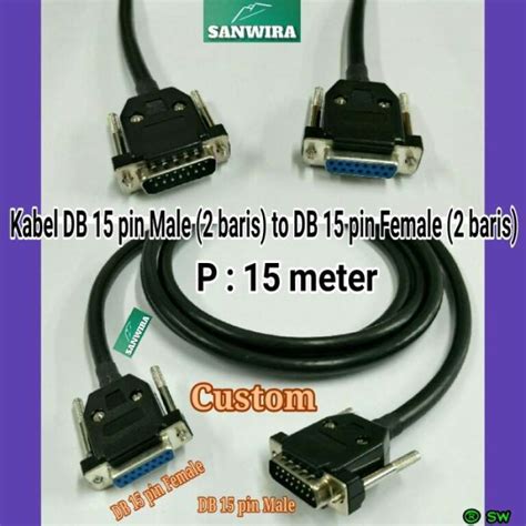Jual Kabel Db 15 Pin Male 2 Baris To Db 15 Pin Female 2 Baris P