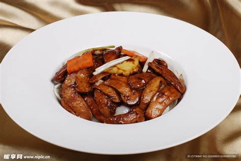 松茸菌炒百合摄影图传统美食餐饮美食摄影图库昵图网