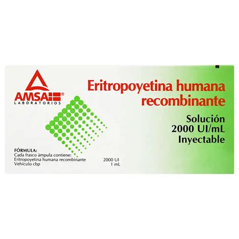 Amsa Eritropoyetina Humana Recombinante 1 Ml X 6 2 000 Ui Ml Rappi