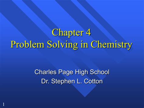 Chemistry Problem Solving Conversion And Dimensional Analysis