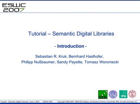 Tutorial On Semantic Digital Libraries Eswc2007 Ppt Web Design And Html Internet