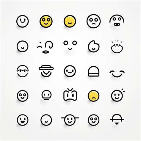 Conjunto De Iconos Emoji Sobre Fondo Blanco Foto Premium